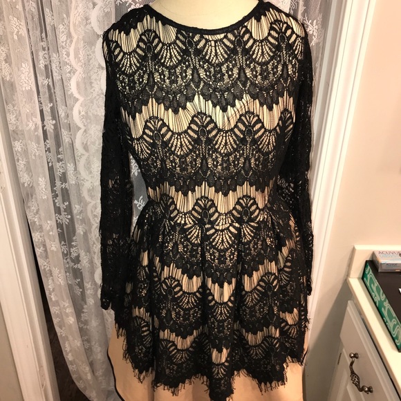 Windsor | Dresses | Windsor Black Dress W Lace Keyhole Back W M | Poshmark